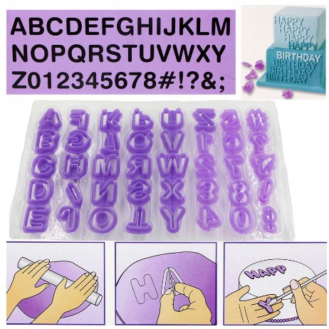 Kitchen & Dining 40pcs Ready Stock Set Alphabet Letter Number Fondant ...