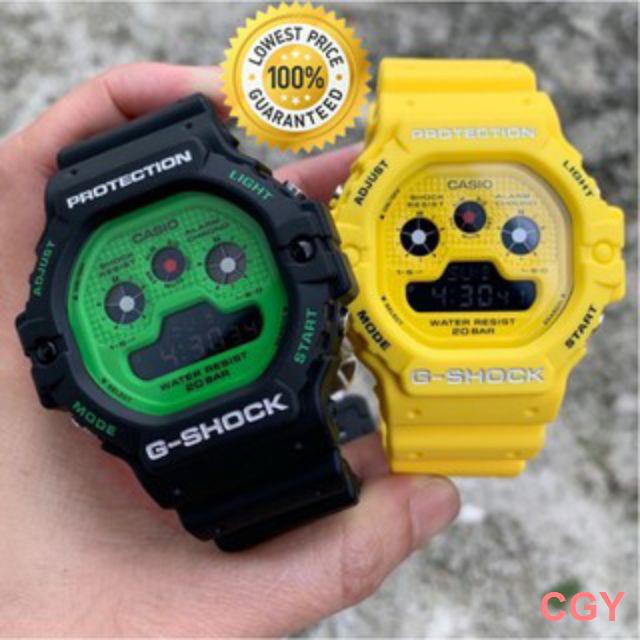 analog watch G SHOCK RASTA TAPAK KUCING DW5900 KUNING HITAM BIRU JAM ...