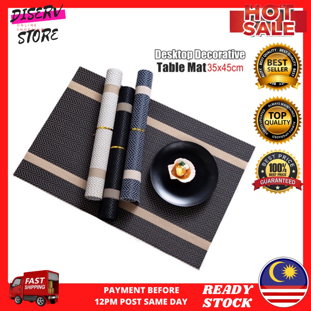 Placemat Dining Table Mat Coaster Kitchen Oilproof Waterproof Non-Slip ...