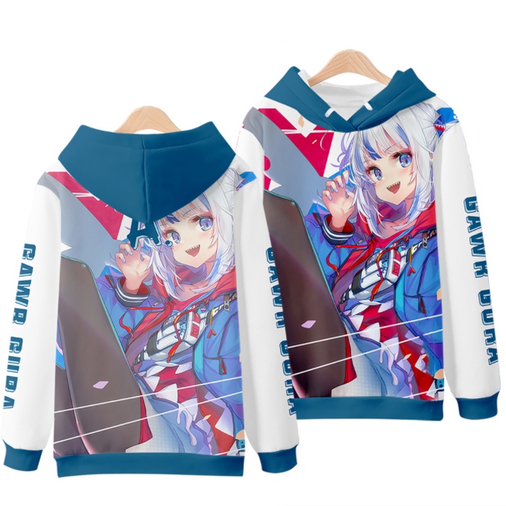 New Anime HOLO LIVE Gawr Gura Hoodie Japanese Men's Fashion Women's ...