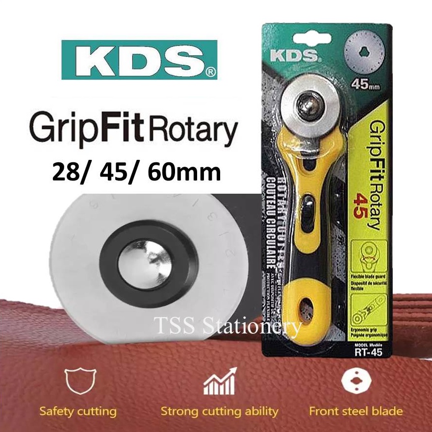 KDS Grip Fit Rotary Cutter / Spare Blade Size 28/45/60mm (Product of ...