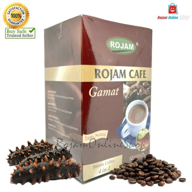 💯 ORIGINAL ROJAM Cafe Kopi Gamat / Sea Cucumber Coffee 4 in 1 (Kotak ...