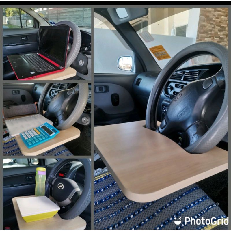 Wooden Multifunctional Steering Wheel Desk Tray Meja Papan Kereta ...