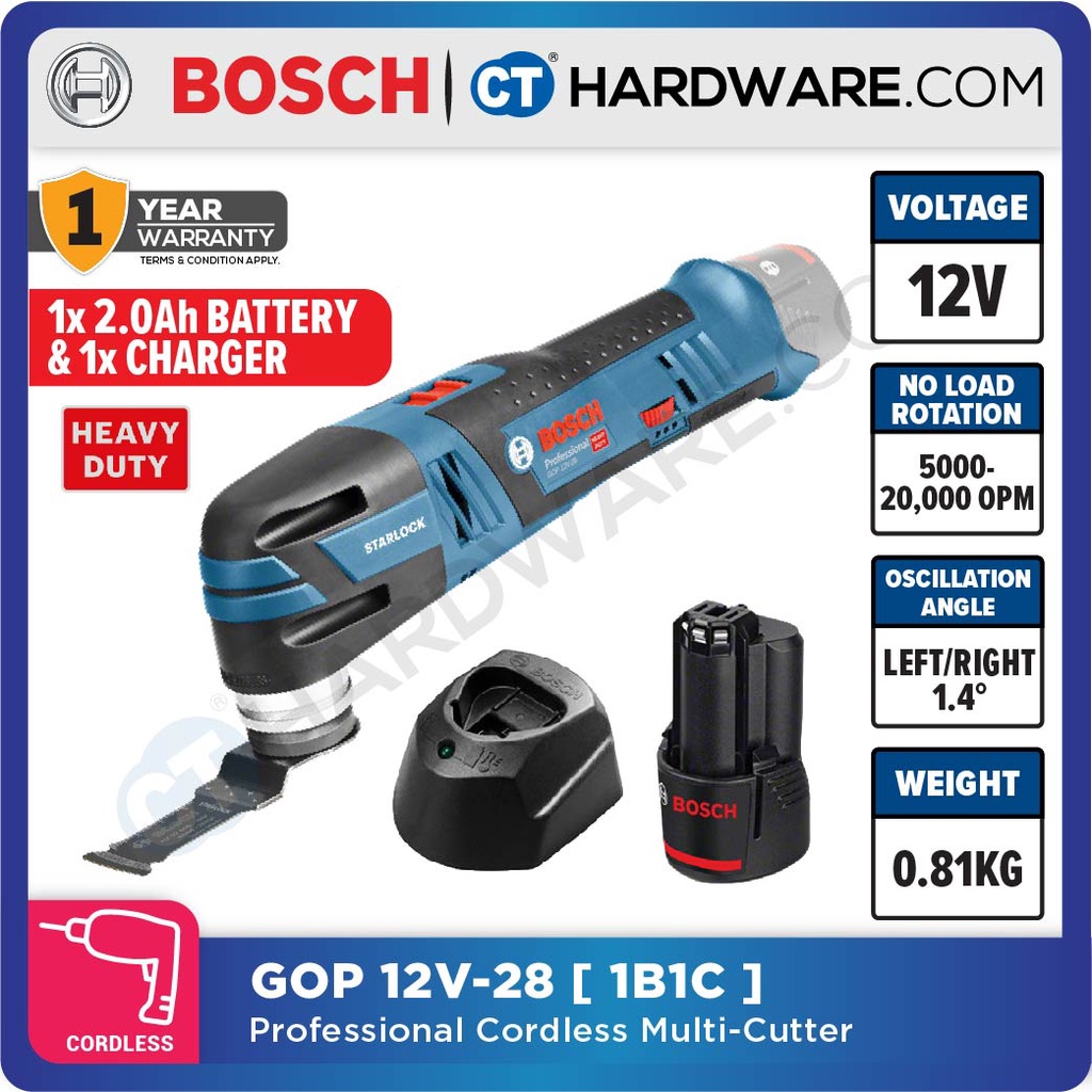 BOSCH GOP 12V-28 PROFESSIONAL CORDLESS MULTI-CUTTER 12V | 20000RPM ...