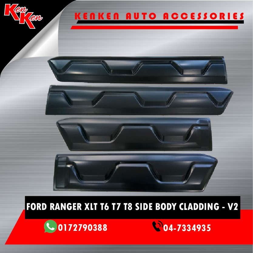 FORD RANGER XLT T6 T7 T8 SIDE BODY CLADDING - V2 | Shopee Malaysia