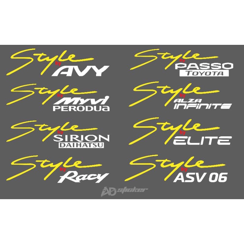 STIKER STICKER STYLE BY SIRION / MYVI / PASSO / RACY / AVY / ALZA ...