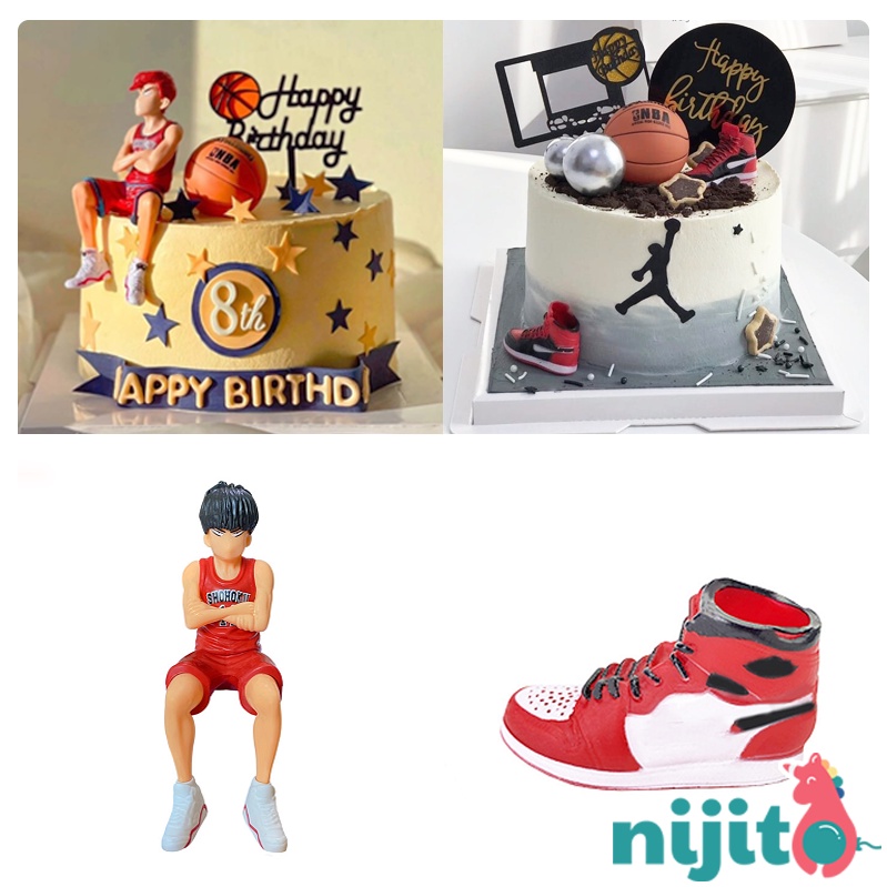 Nijito - Basketball Slam Dunk Couple Shoe Cake Decoration Happy ...