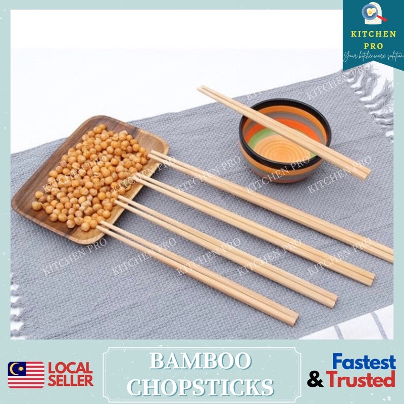 𝐊𝐈𝐓𝐂𝐇𝐄𝐍 𝐏𝐑𝐎 | Ultra-Long Two Pairs Bamboo Chopstick 39 cm/ Reusable ...