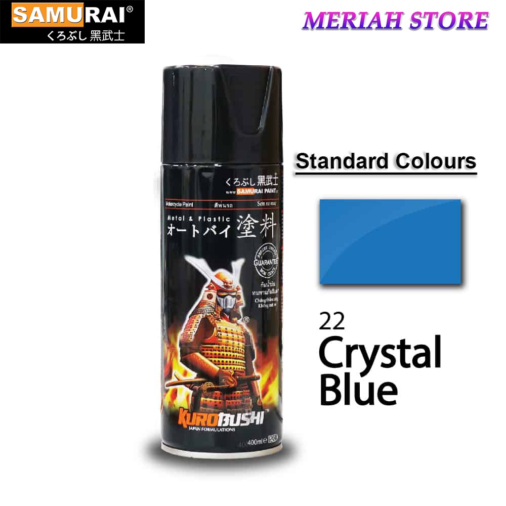 Samurai 22 Crystal Blue Standard Colour Aerosol Spray Paint 400ml ...
