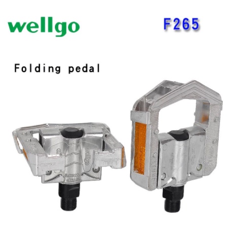 WELLGO F265 Bike Pedals Foldable Collapsible Pedal DU Bearing With Reflector For Brompton Dahon ...