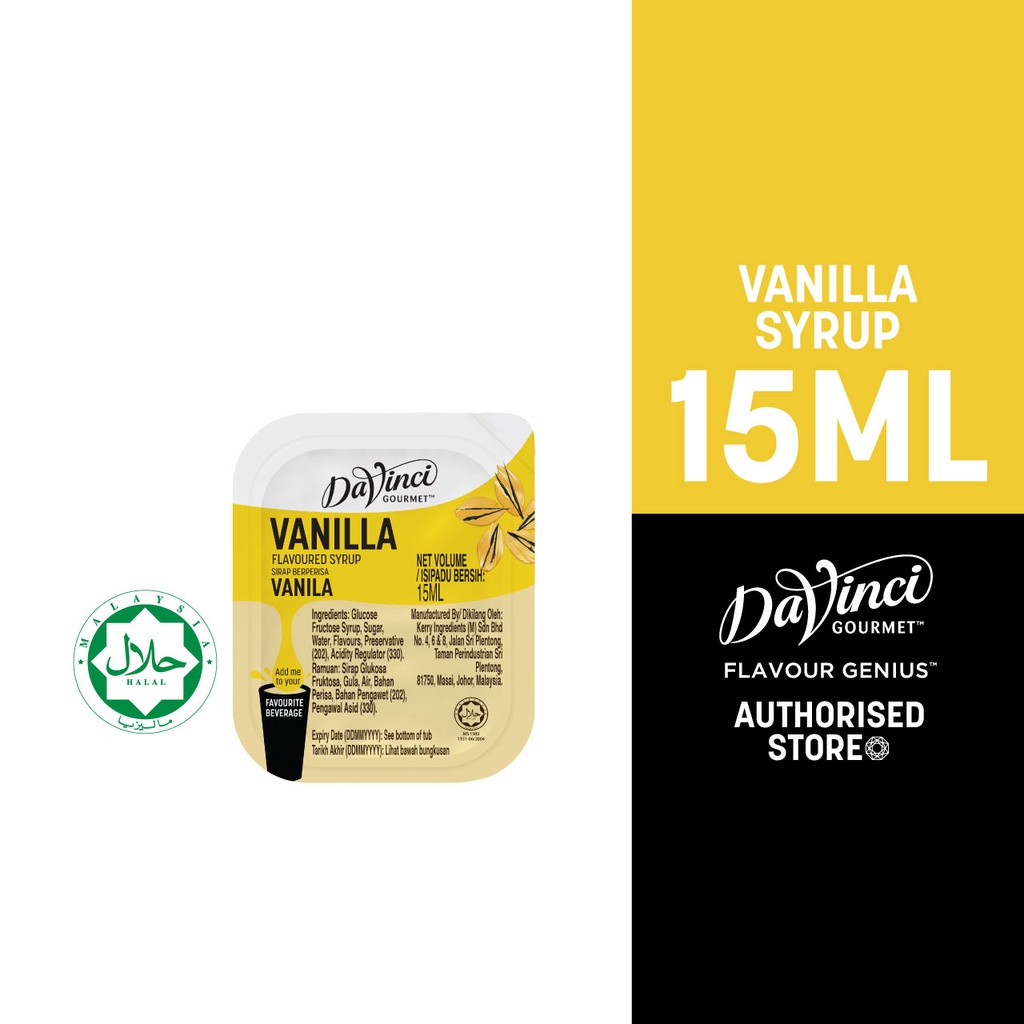 DaVinci Gourmet Vanilla Syrup-Single Serve Tub(15ml) | Shopee Malaysia