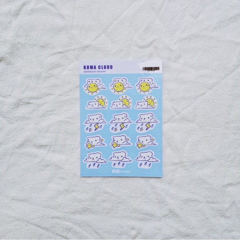INK.DIARY - S006 Kuma Cloud Stickers | Shopee Malaysia