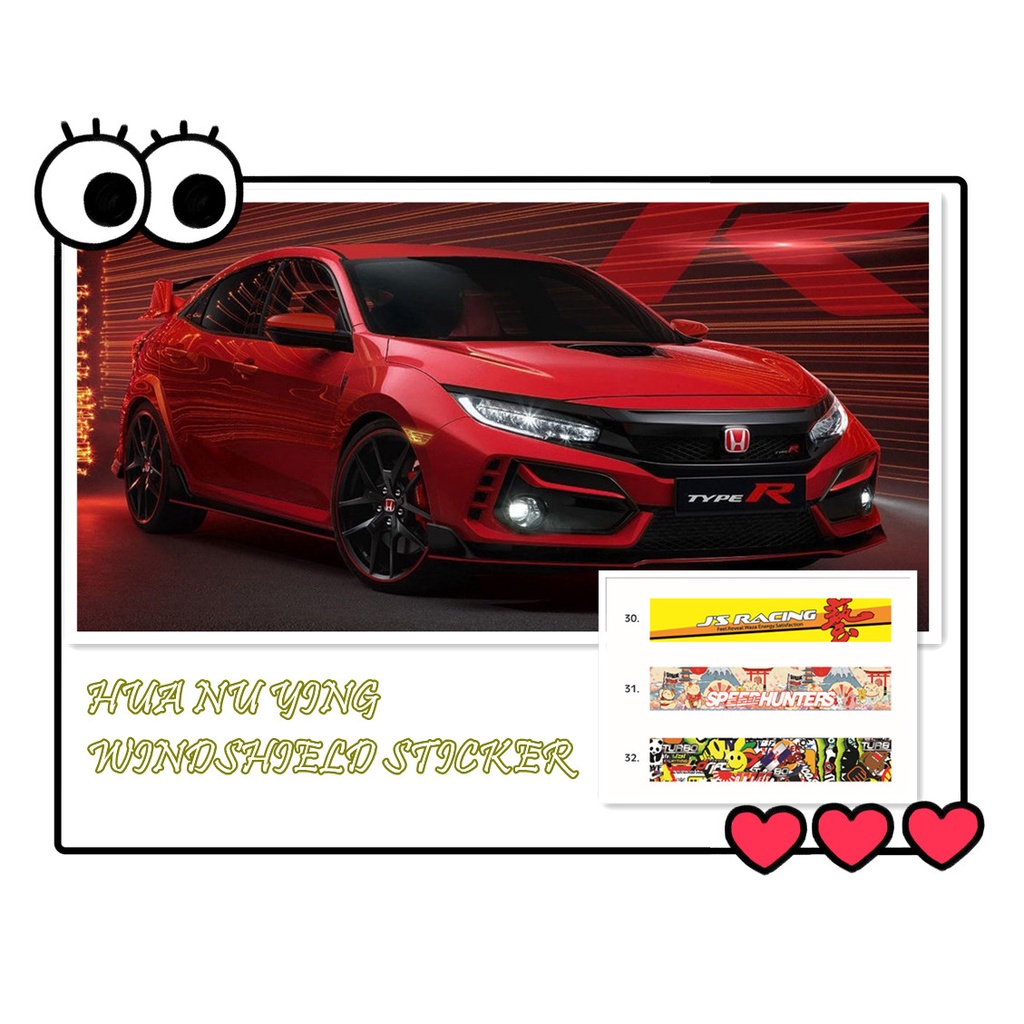 HONDA JS RACING SPEEDHUNTERS PROTON PERODUA WINDSHIELD STICKER | Shopee ...
