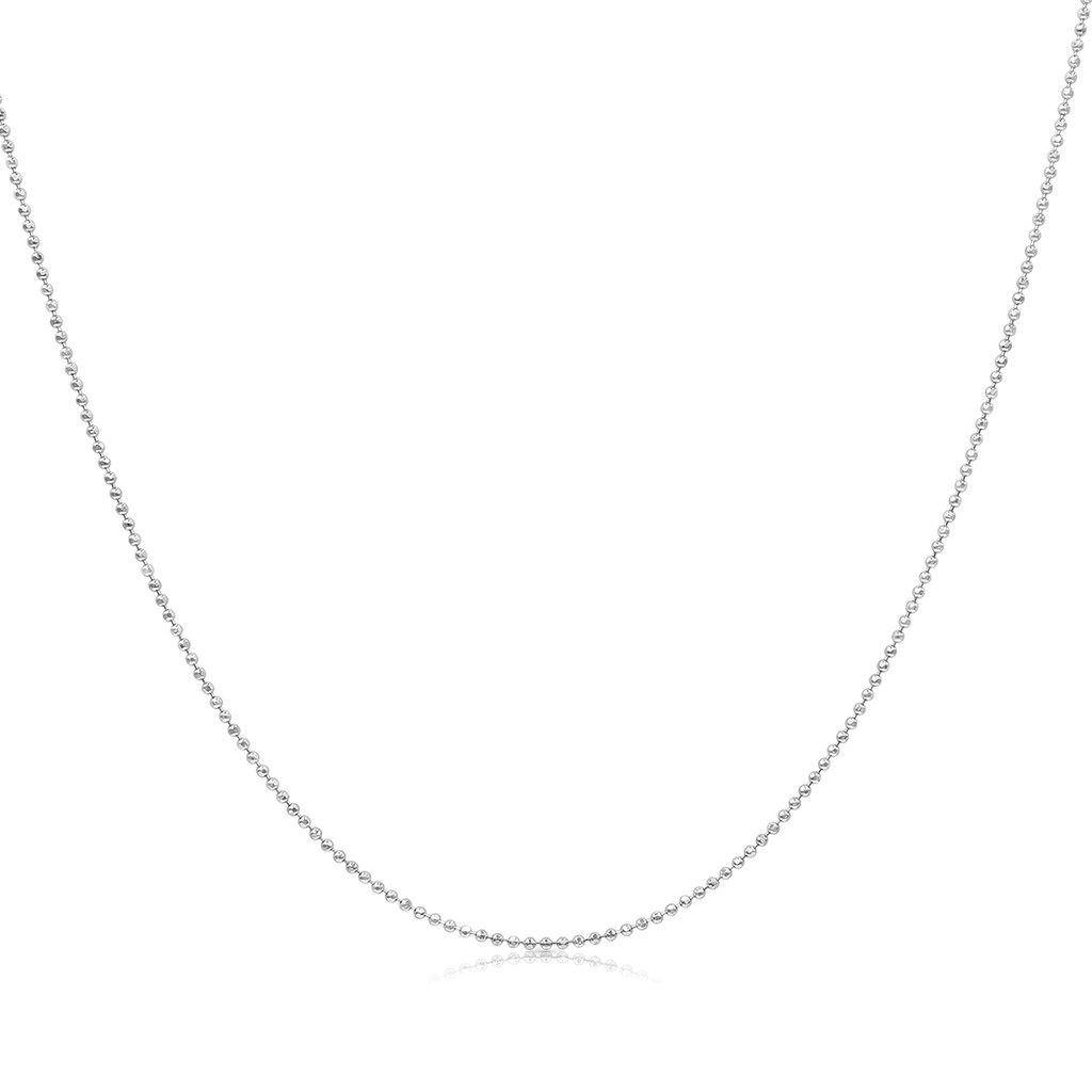 SO SEOUL Rhodium Timeless 45cm/18inch - 73cm/29inch Ball Chain Necklace ...