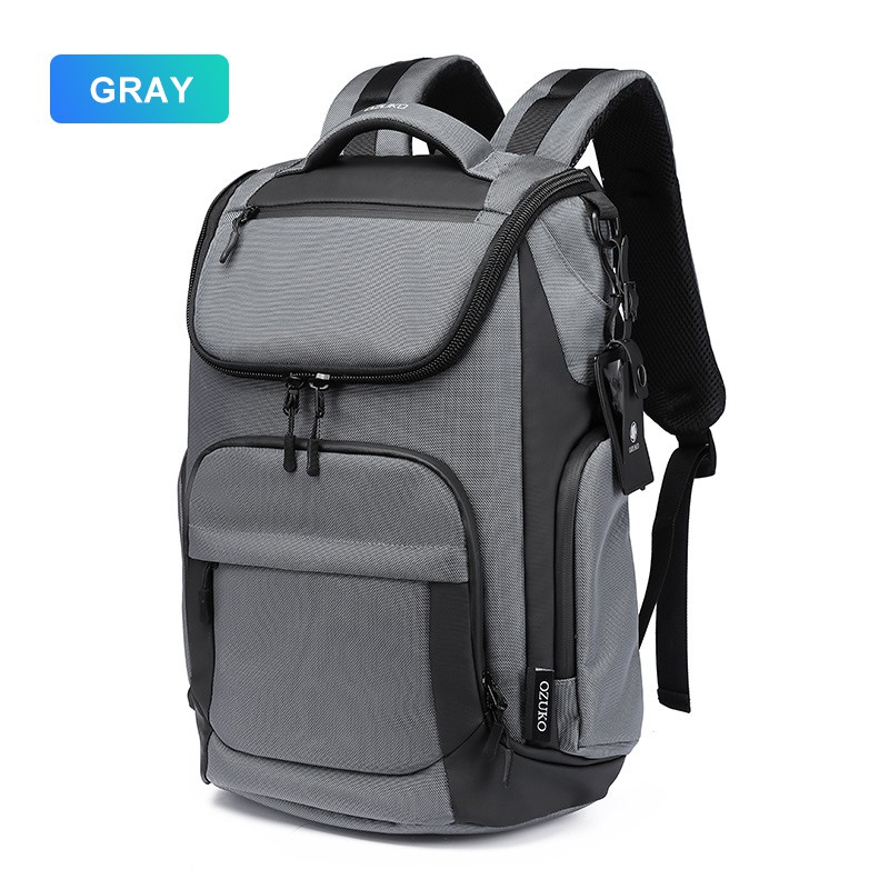 OZUKO Large Capacity Waterproof Laptop Men Backpack Travel USB Charging ...