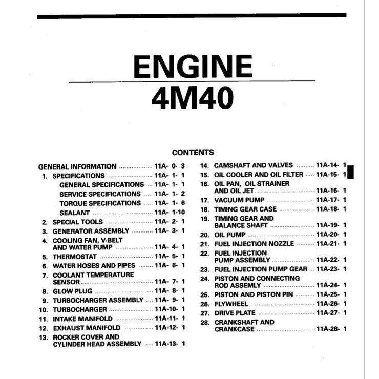 Mitsubishi Workshop Manual Engine ( 4m4 )Series Pdf | Shopee Malaysia