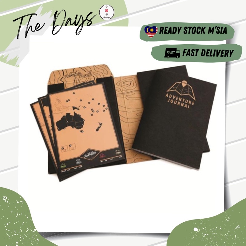 THE DAYS Journal Diary Notebooks Scratch World Map Popular Travel City ...