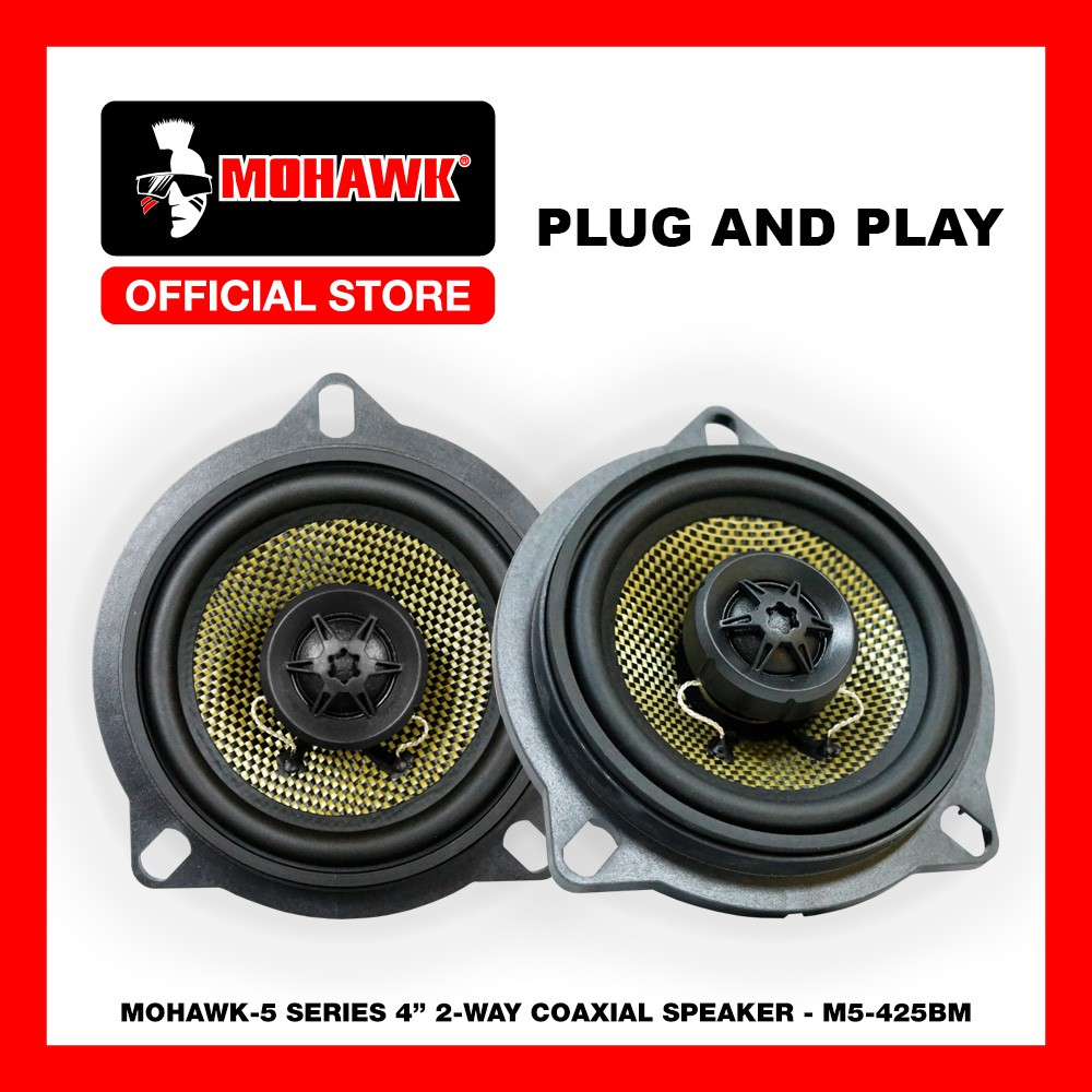 MOHAWK Car Audio 19M5-425 M5-SERIES 4 inch 2-Way Coaxial BMW Speaker ...