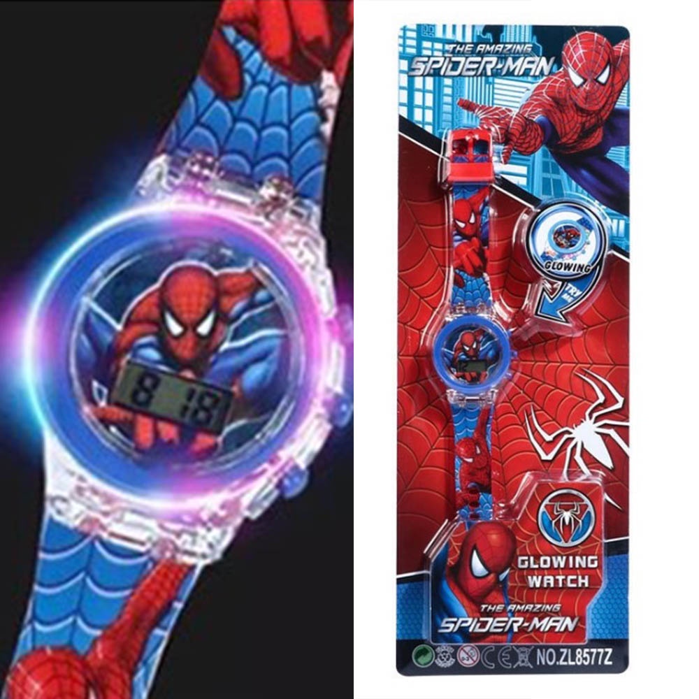 SPIDER MAN WATCH CHILDREN KIDS BOYS SPIDER MAN SPORT SILICON Digital ...