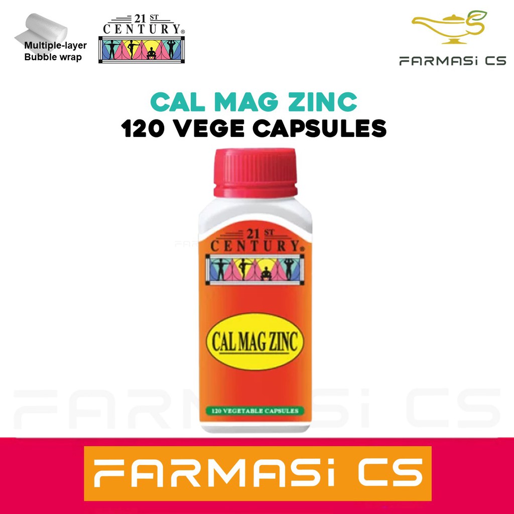 21st Century Cal Mag Zinc 120 vegetable capsules EXP:03/2026 [ Calcium ...