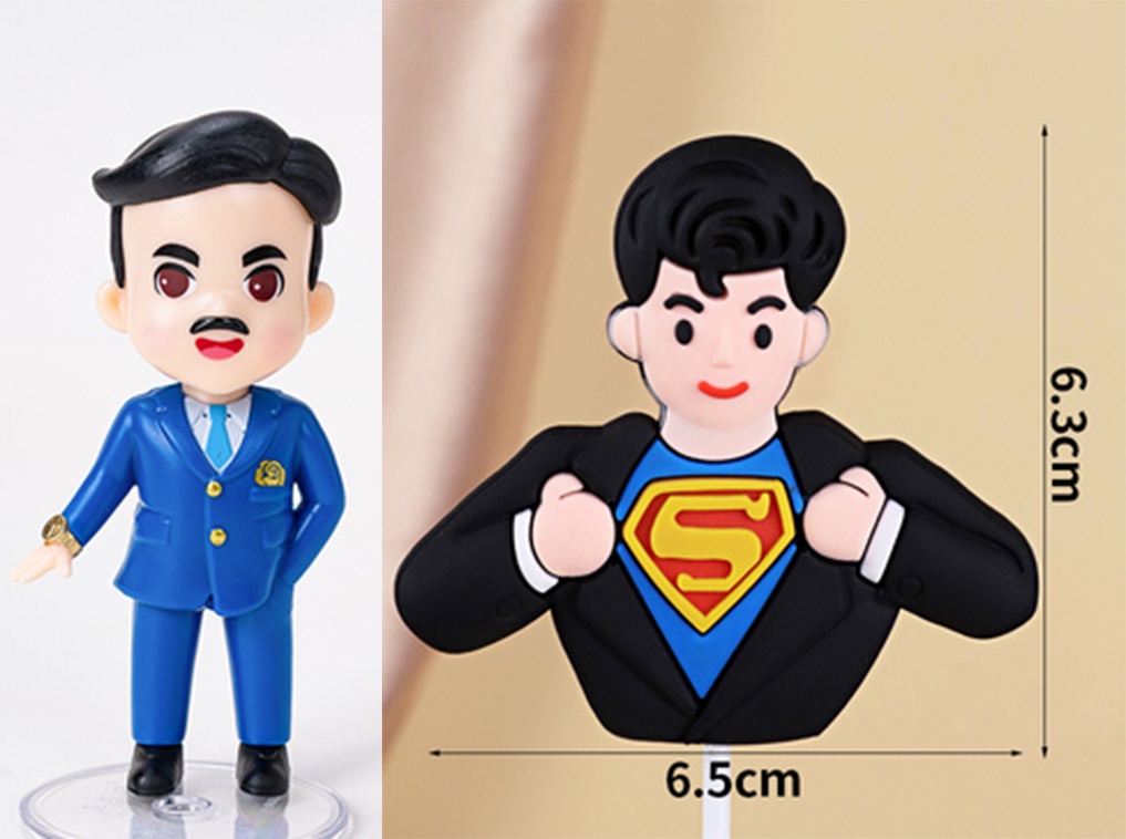 【READY STOCK】Father Day SUPER HERO DAD DADDY Figurines Cake Topper ...