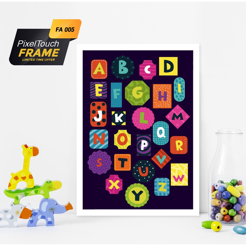 Frame ABC ALPHABET Poster Wall Art Kids Room Decor Hiasan Bilik Tidur ...