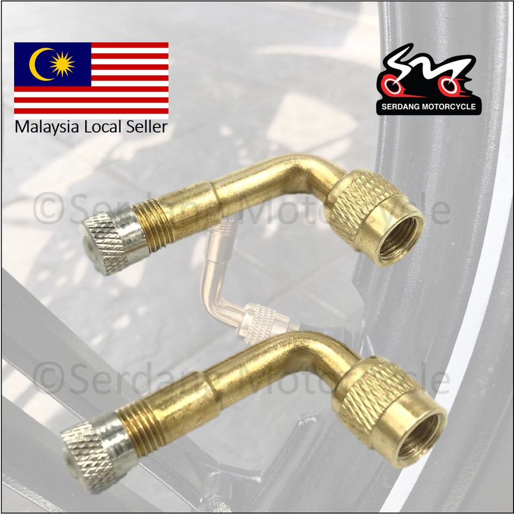 [2pcs] Universal Tyre Tayar Air Valve Stem L Tube Tubeless Motorcycle ...
