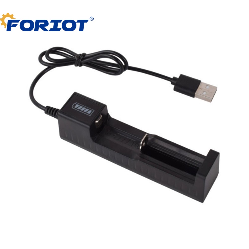 FORIOT 1 Slot USB Charger For 14500 18650 26650 3.7V-4.2V Rechargeable ...