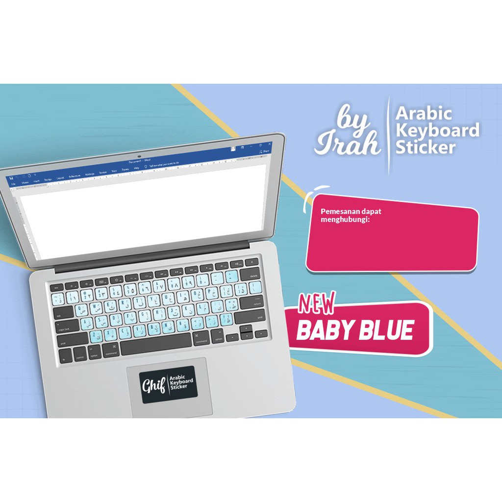 KEYBOARD STICKER ARABIC RUMI ALPHABET BABY BLUE WITH FREE GIFT | Shopee ...