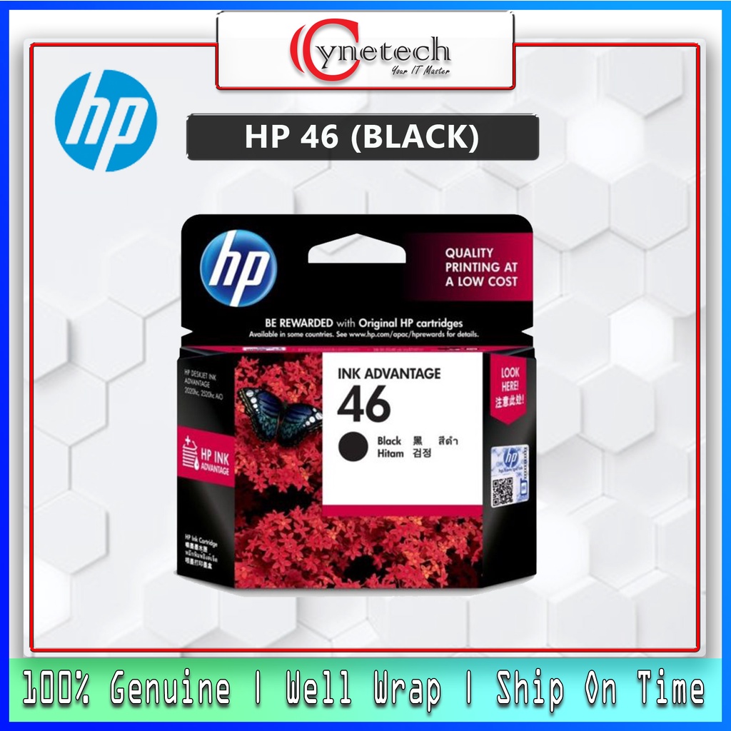 HP 46 Black Original Ink Advantage Cartridge (CZ637AA ) | HP 46 Tri ...