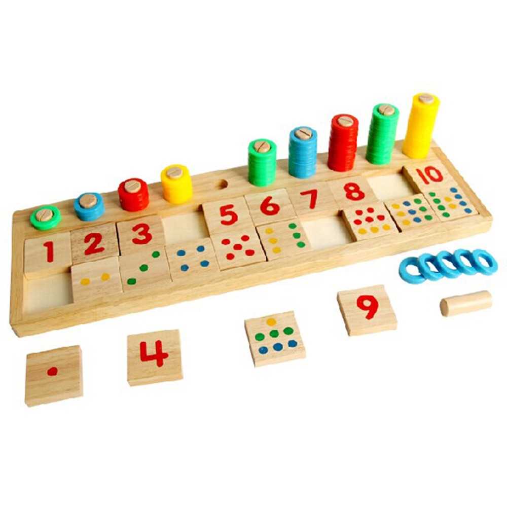 Wooden Math Game Board Number Puzzle Sorting Montessori Toys ...