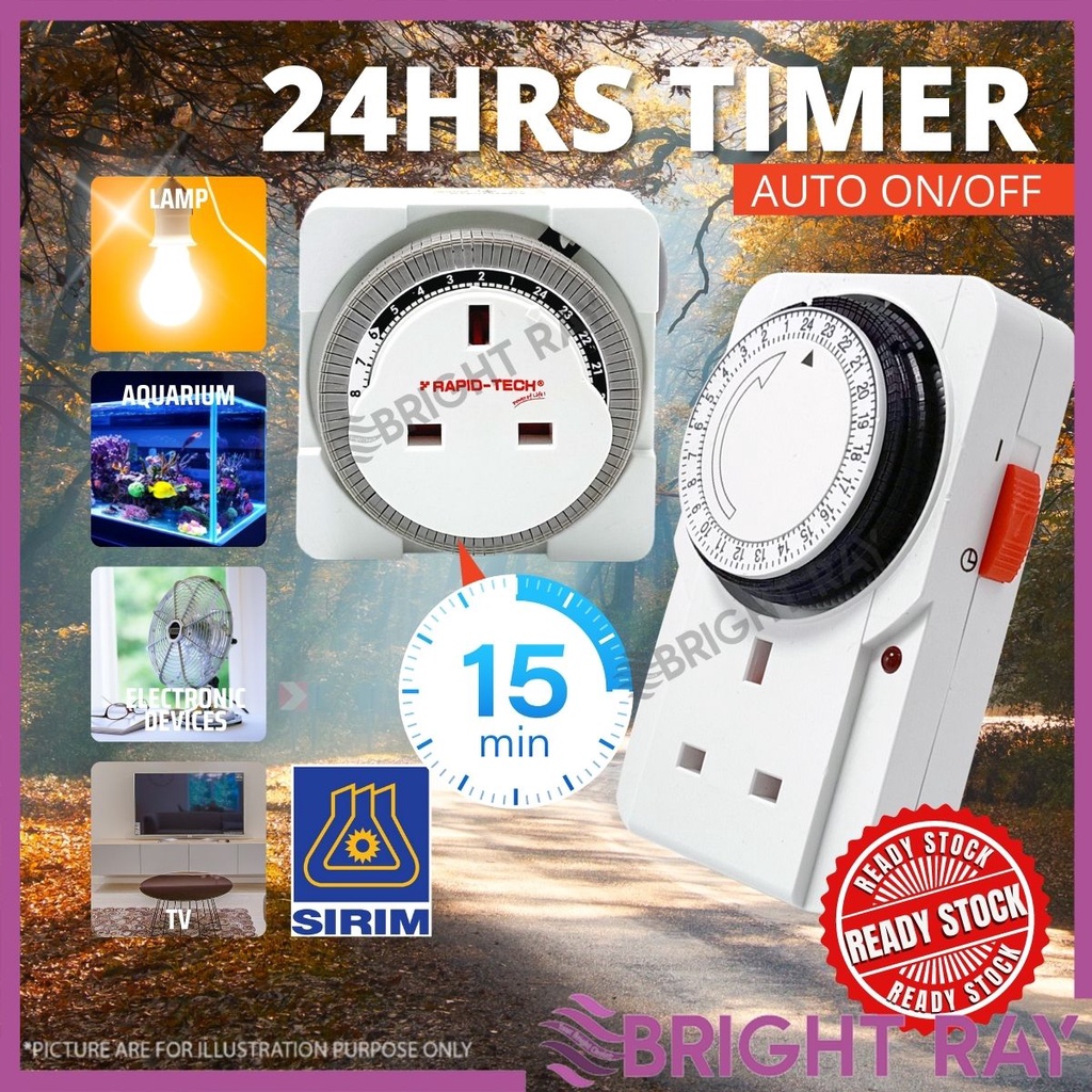 [ Sirim ] Eurosafe M Lite Botric Sunstar 13a 24hours Plug In Timer Theben Type Timer Auto