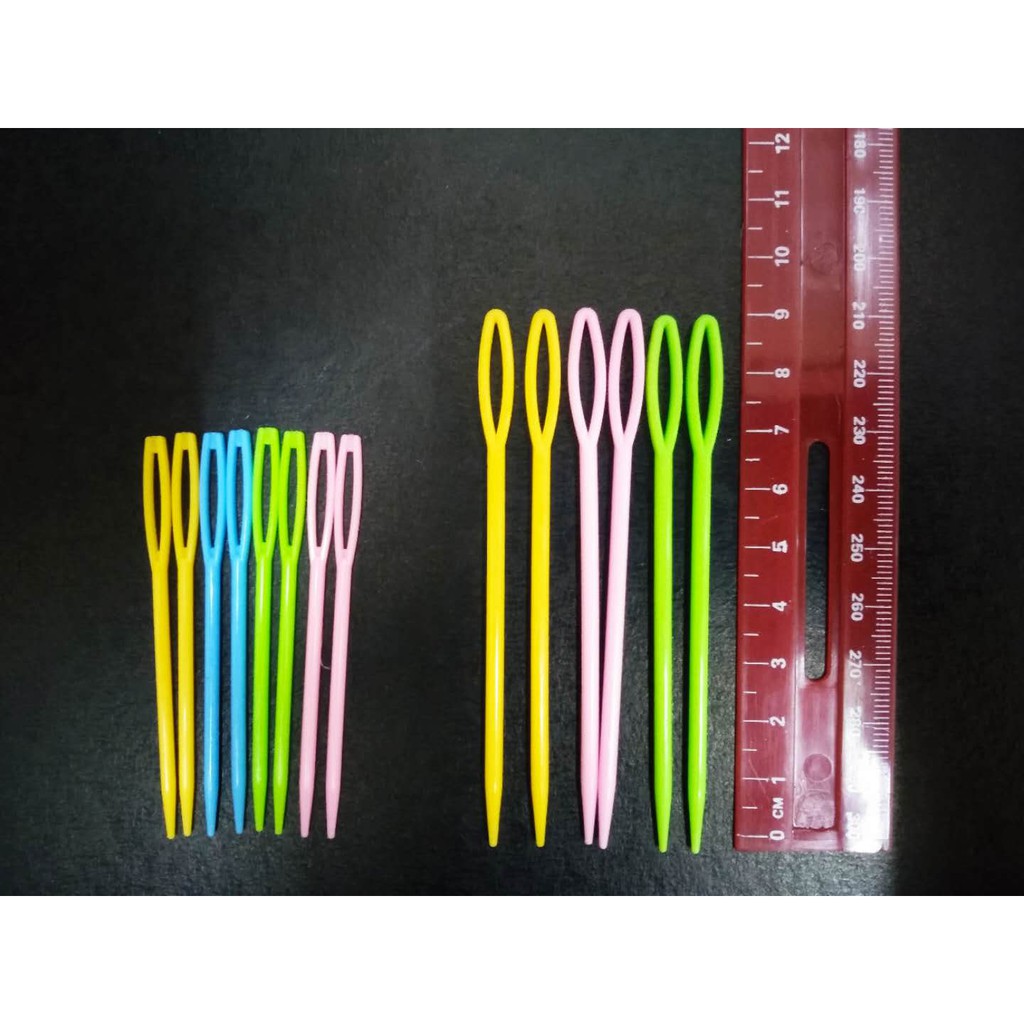 Plastic Needle/ Jarum Jahit Plastic- 6 pcs per pack- 7cm, 9 cm (SH ...