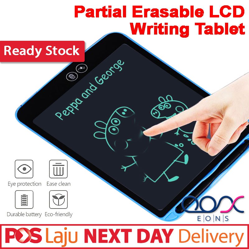 8.5/10/12 INCH Partially Erasing LCD Drawing Board Eye Proctection ...