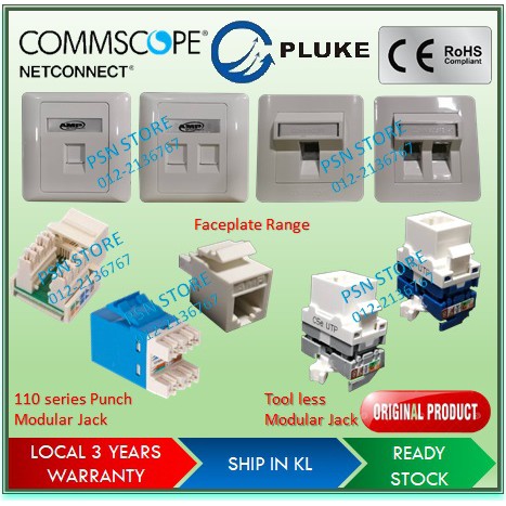 Commscope AMP Genuine 2 port angle type faceplate with shutter ...
