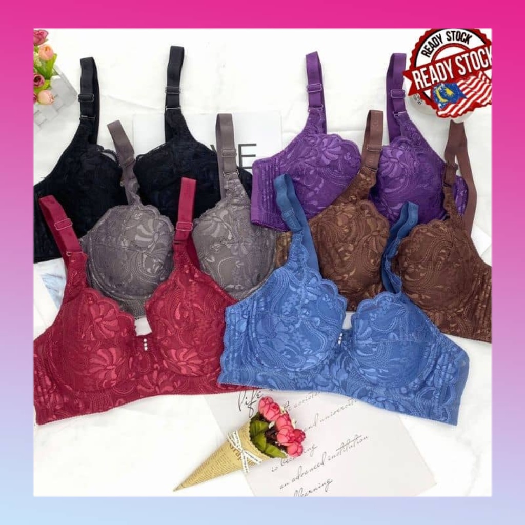 Wired Bra Women Plus Size 36~46C/D/E Full Cup Baju Dalam Wanita Bra Besi Coli Wanita | Shopee ...