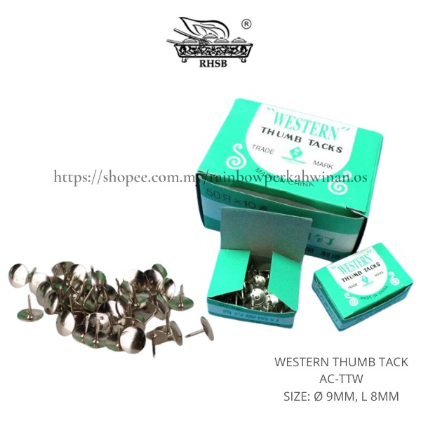 50PCS STEEL THUMB TACK / PUSH PINS / PAKU TEKAN / PIN OFFICE / PAKU ...