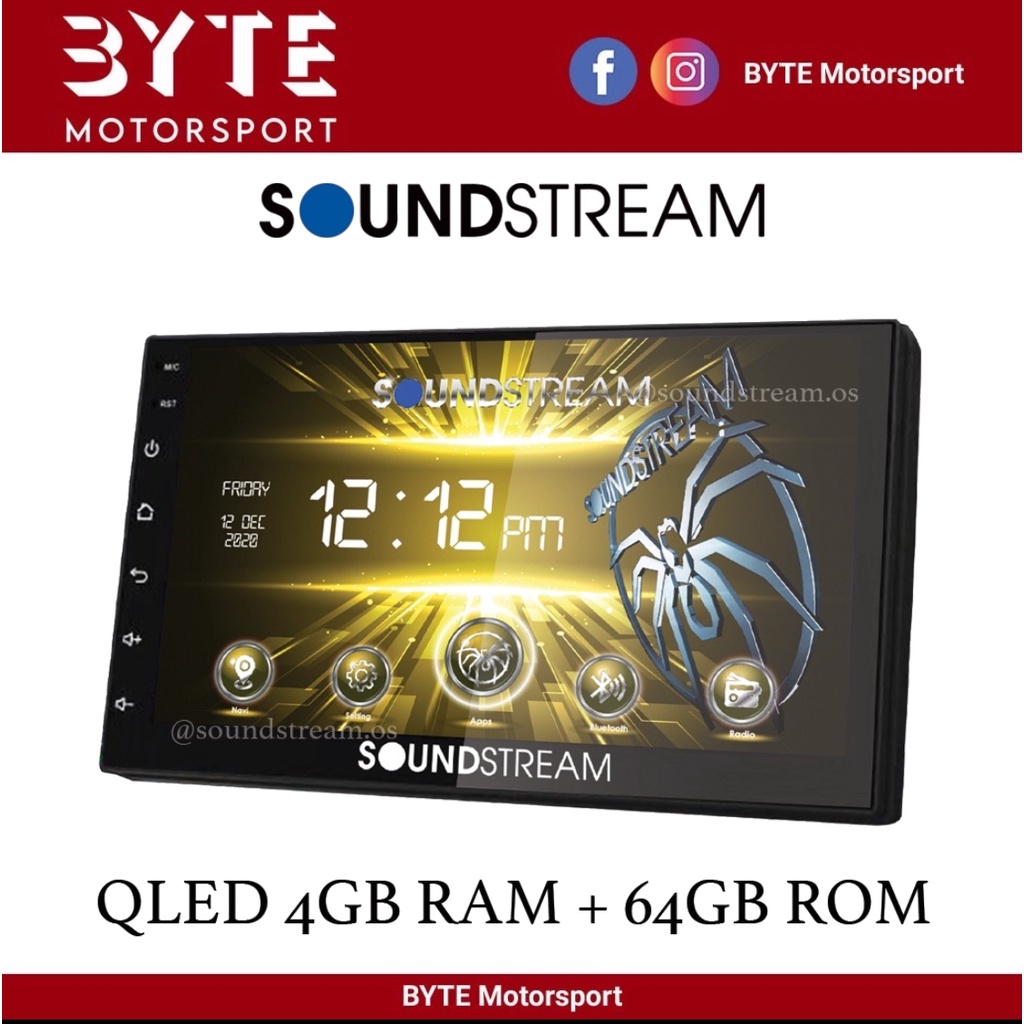 🇲🇾🕷Soundstream🕷 (4+64GB) DSP 💯QLED Screen💯 Gold Series 4G SIM Car ...