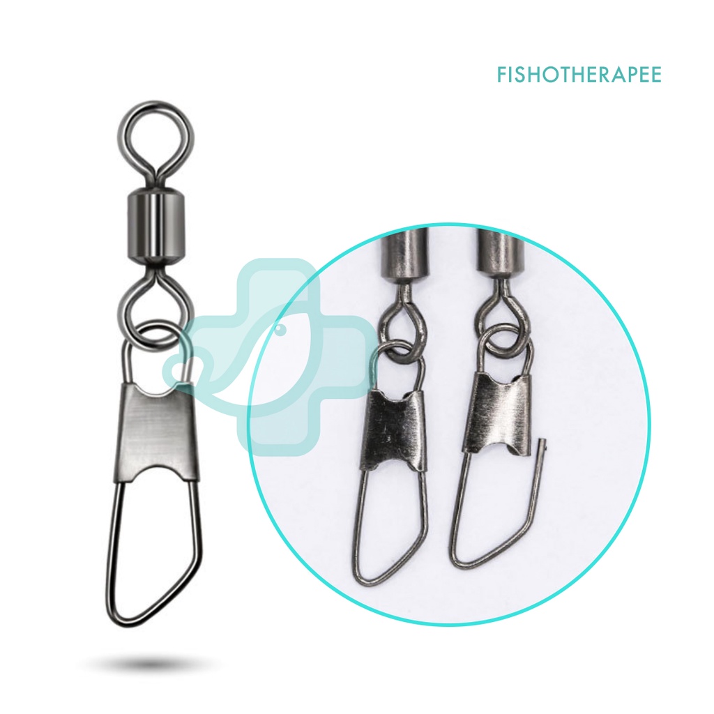 【10 pcs】Rolling Swivel With Safety Snap Fishing Casting Jigging Popping ...