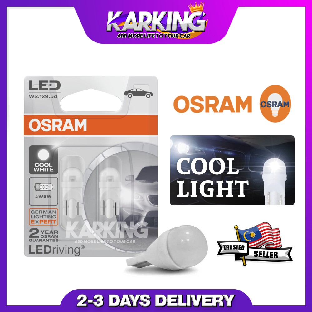 Osram T10 W5w Cool White Led Bulb 4090 6000k 12v (1set 2pcs) | Shopee Malaysia
