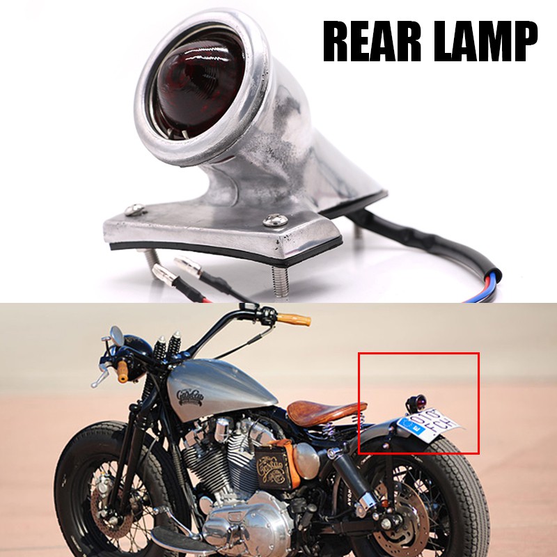 Custom Motorcycle Rear Brake Stop Running Tail Light Cafe Racer Bobber ...
