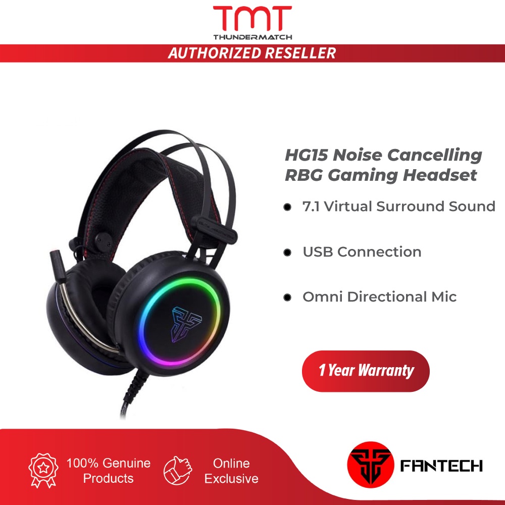 Fantech HG15 RGB Noise Cancellation Headset | 7.1 Virtual Surround ...