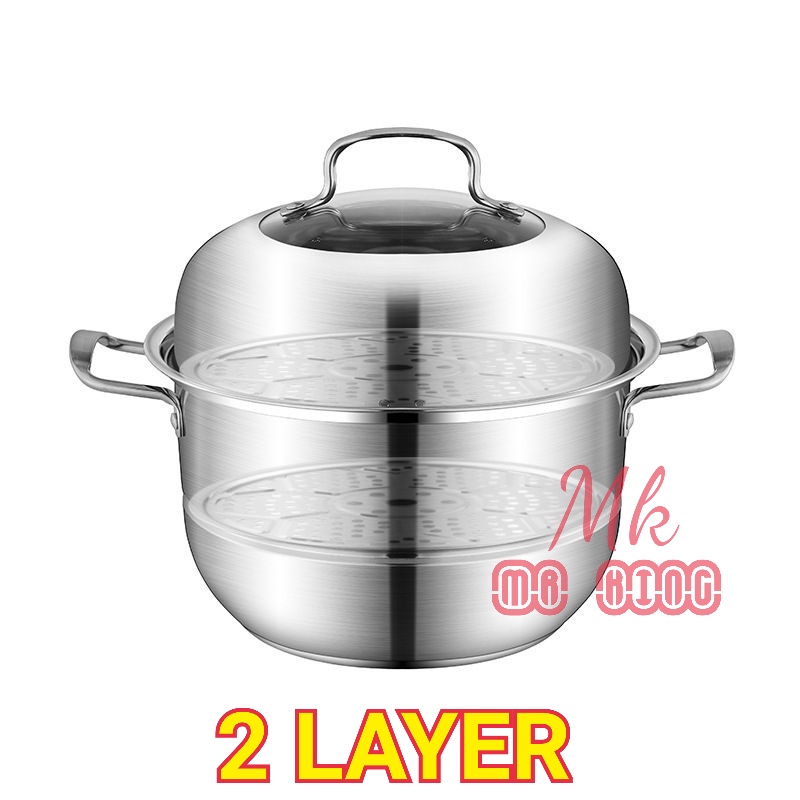 SUS 304 2 Layer and 3 Layer /2 and~ 3 tiers Steamer /Steam Pot /Cooking ...