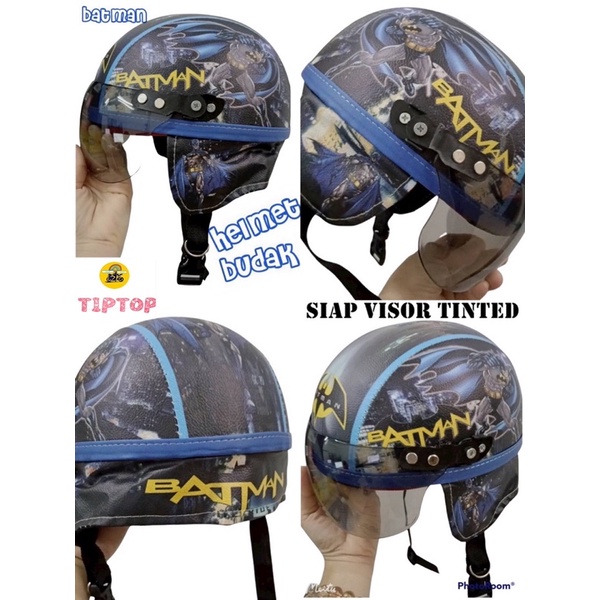 BATMAN HALF HELMET TOPI BUDAK KECIL KIDS KANAK MOTOR MOTO BASIKAL ...