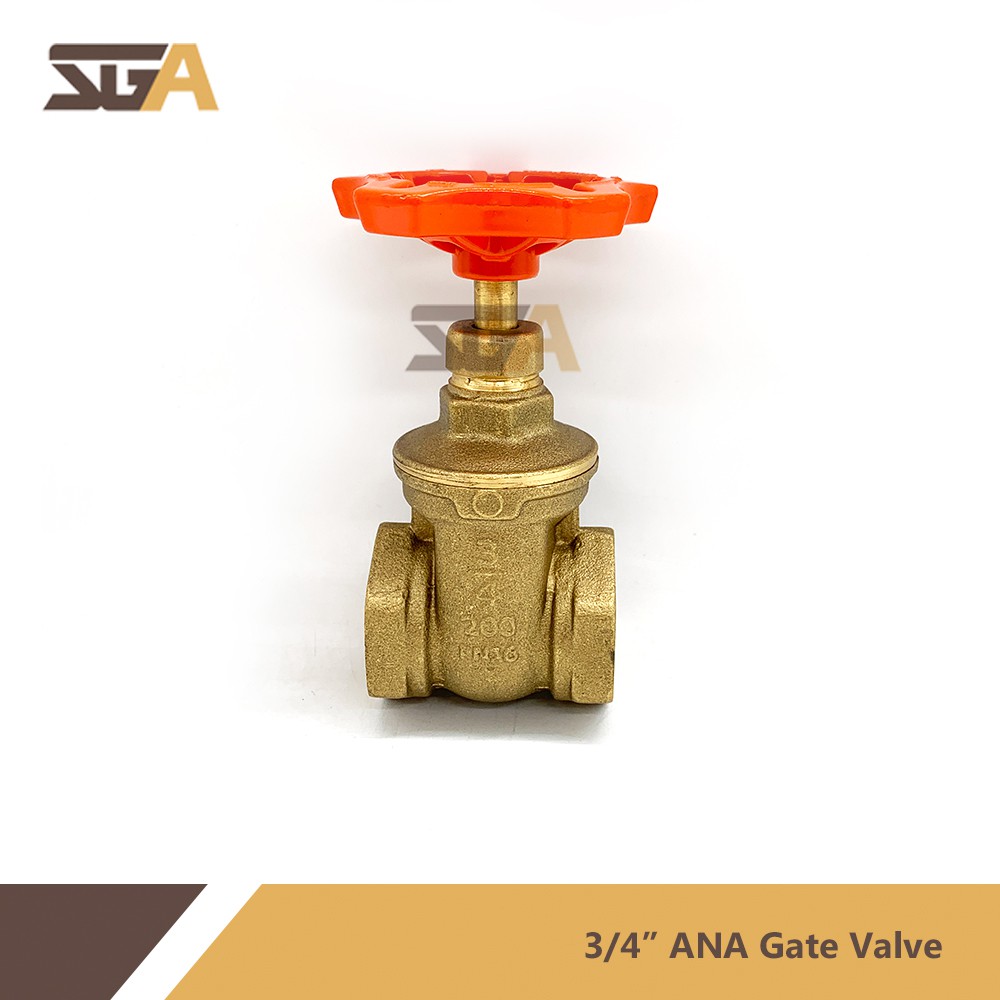 ANA 15MM 1/2" or 20MM 3/4" BRASS GATE VALVE PN16 STOPCOCK ( Made In ...