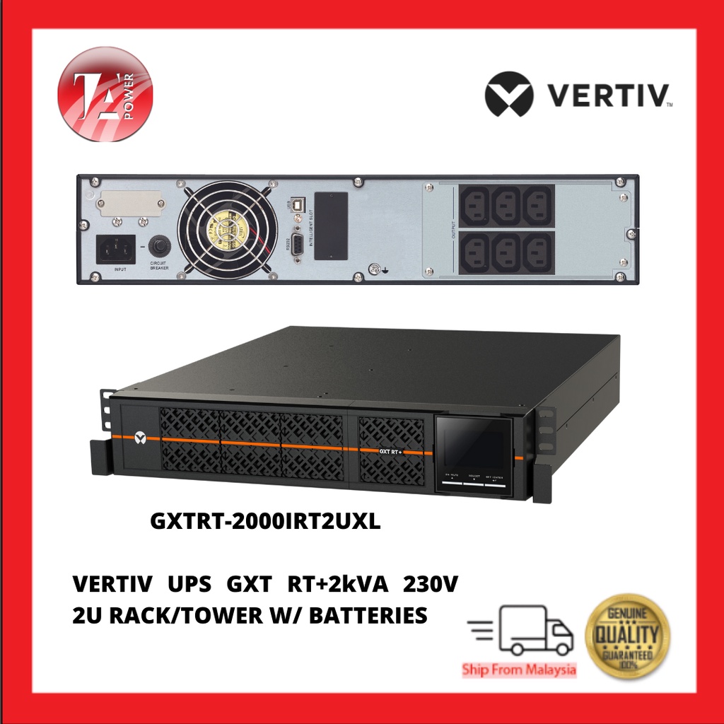 Vertiv UPS Liebert GXT RT+ 2kVA 230V 2U Rack/Tower with Batteries GXTRT-2000IRT2UXL | Shopee ...