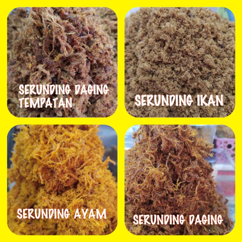 SERUNDING KG LAUT/SERUNDING DAGING/ AYAM/IKAN 250 GM/500 Gm | Shopee ...