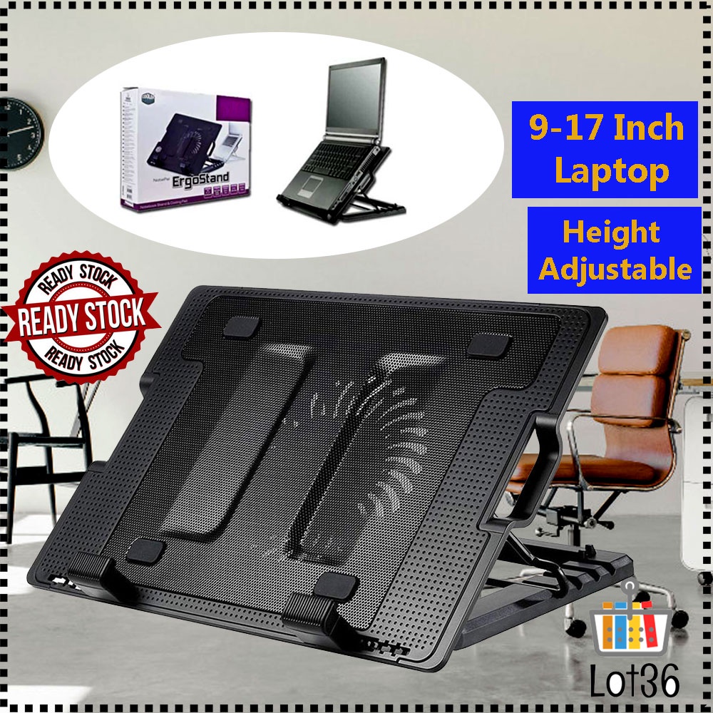 [1 FAN💻]ERGOSTAND LAPTOP COOLER 140mm Single Fan Adjustable Angle Up to ...