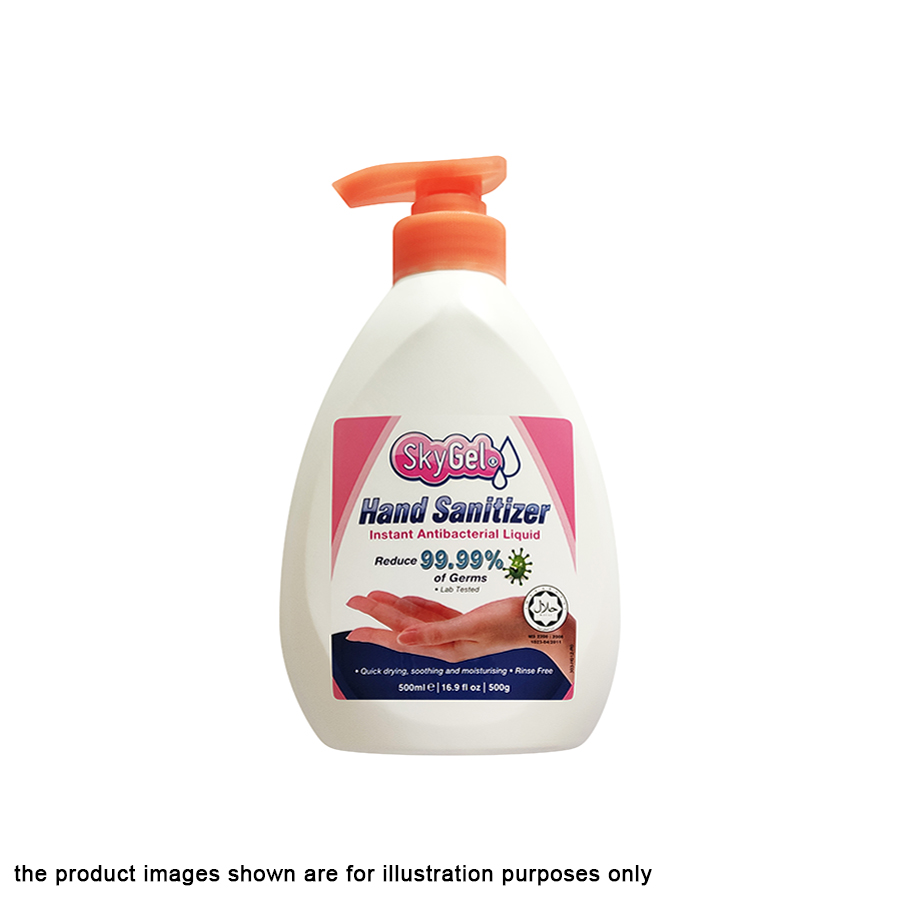 SkyGel Hand Sanitizer Liquid 500ml Instant Antibacterial Liquid Reduce ...