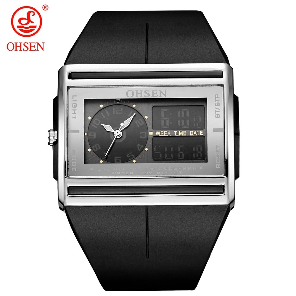 Ohsen / Aosheng double movement led luminous sports watch double ...